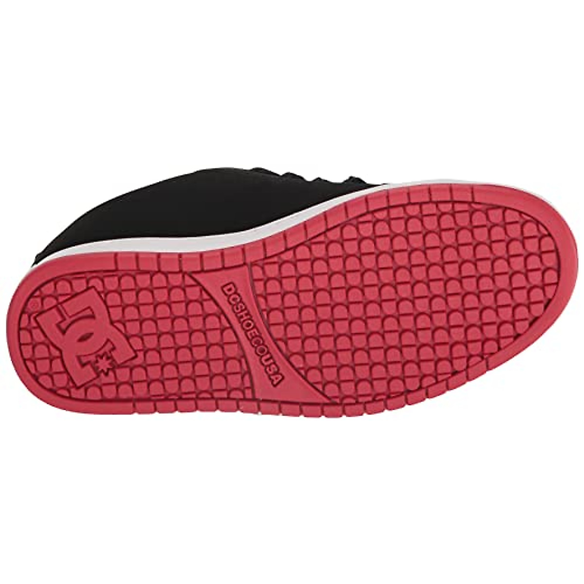 DC Shoes Men's Court Graffik Casual Low Top Skate Shoe Sneaker, Black/Grey/RED, 11