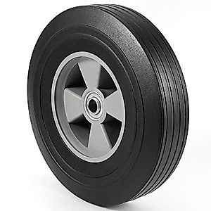 HOZEON 2 Pack 10 Inches Solid Rubber Hand Truck Wheel, 5/8 Inch Axle Size, Universal Replacement Tire for Hand Truck, Hand Truck Replacement Wheels for Cart, Hand Truck, Wagons, 330 lb Load Capacity