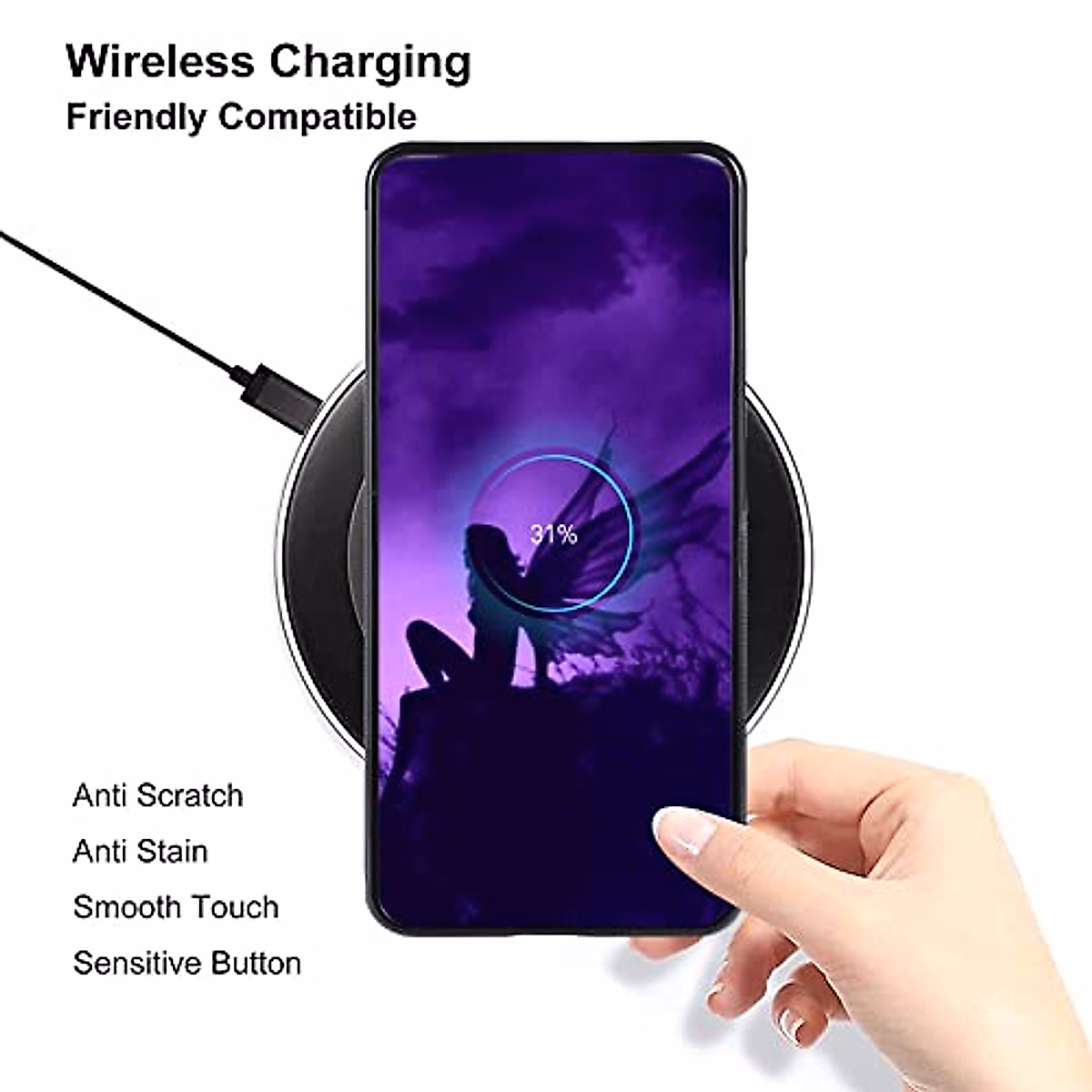 OOK Samsung Galaxy S22 Case Glitter Purple Butterfly Nebula Space Design Hard PC+Soft TPU Bumper Anti-Slip Ultra Thin Cover Protective Shockproof Case for Galaxy S22, 2022