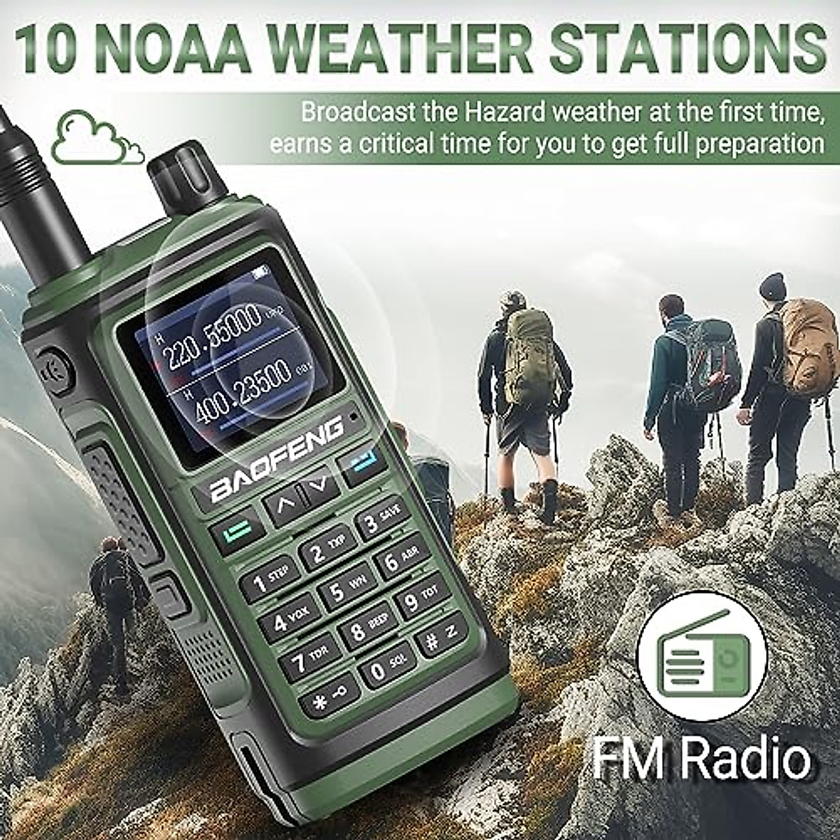 BAOFENG UV-17R Ham Radio Upgrade of baofeng uv-5r Two Way Radio Long Range Dual Band USB Charger 999 Channels Hand Free VOX Walkie Talkies for Adults with 771 Antenna Earpiece Flashlight Battery