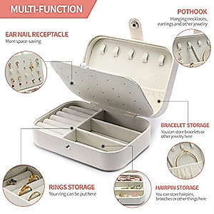 DerBlue Travel Jewelry Case,Small Jewelry Box,Portable Travel Jewelry Box Organizer Display Storage Case for Rings and Earrings