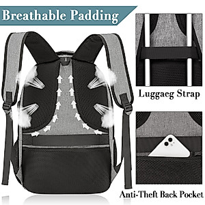 Travel Laptop Backpack for Men and Women, 17 Inch Large School Backpacks for Teens, Sturdy Back Pack with USB Charging Port Fits 17.3 Inch, Outdoor Hiking Water Resistant Anti Theft College Bag