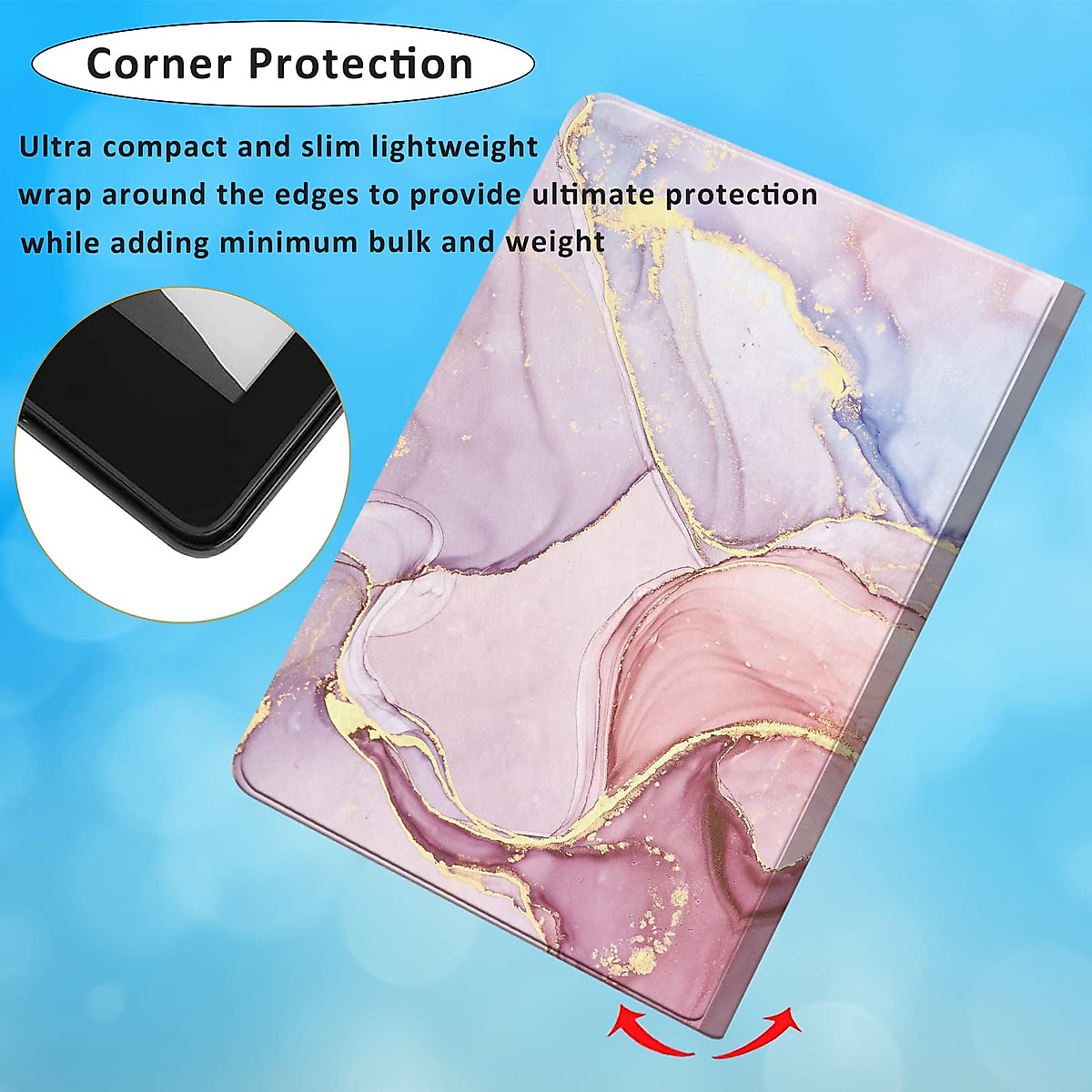 Case for Samsung Galaxy Tab A8 10.5 Inch 2022 Samsung Tab A8 Cover Pink Marble Galaxy A8 Tablet 10.5'' Case Heavy Duty Shockproof Protective Hard Shell Cover