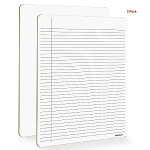 Dry Erase Notebook College Ruled Lined Board, Double Sided Dry Erase Lapboard Ruled Writing Note Pad, 9"x12" Small Whiteboard Notbook for Taking Notes at Home, Work and Student Brainstorming (2 Pack)
