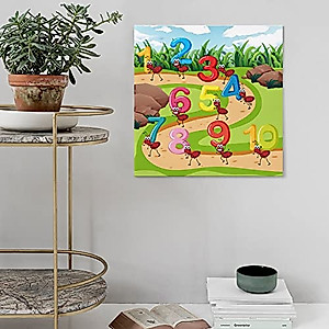 BLUDUG Math Poster Art Poster Classroom Poster Aesthetic Poster Canvas Painting Posters And Prints Wall Art Pictures for Living Room Bedroom Decor 24x24inch(60x60cm)