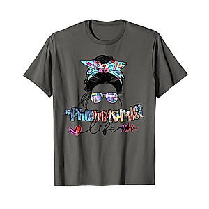 Phlebotomist Life Messy Bun Women Sunglasses Phlebotomy T-Shirt