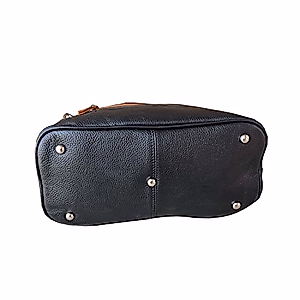 Roma Leathers Gun Concealment Bag - Cowhide Leather - Black/Light Brown