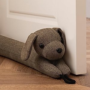 habibee 38 Inch Door Draft Stopper for Bottom of Door to Avoid Noise or Cold Air, Decorative Dog Draft Blocker for Window, Cute Door Draft with Hanging Loops for Sweet Home Decor