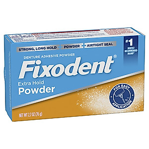 Fixodent Extra Hold Denture Adhesive Powder, 2.7 Ounce (Pack of 4)