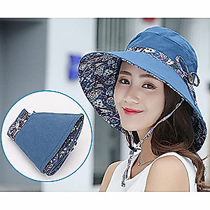 Outdoor UPF 50+ UV Sun Protection Waterproof Breathable Face Neck Flap Cover Folding Sun Hat for Men/Women
