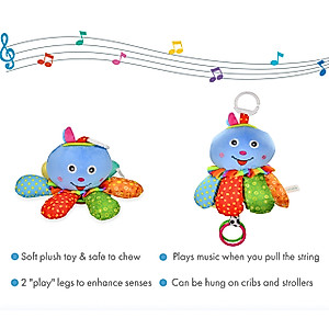 Portable Baby Changing Pad + Octopus Toy Bundle - Large Waterproof Diaper Changing Table Contoured Mattress with Soft Memory Foam Pillow – Travel-Friendly Infant Change Station Mat Set for Mom & Dad