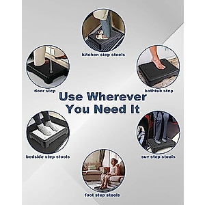 Step Stool for Adults, Heavy Duty, Anti-Slip, Ideal for Outdoor, Kitchen, Bathroom, Bedroom, Plastic, Holds 440 lbs, Half Step Ladder(Medium-Sized)