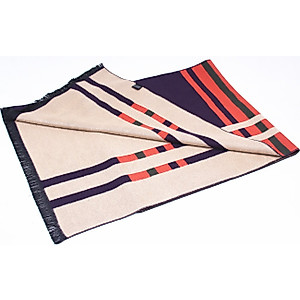 Shubb Men's Scarves, Men Cashmere Feel Scarf, Classic Checked Winter Scarves for Men, Black Check