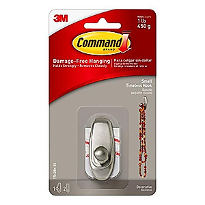 Command 17062BN Wall Hooks, Small, Brushed Nickel