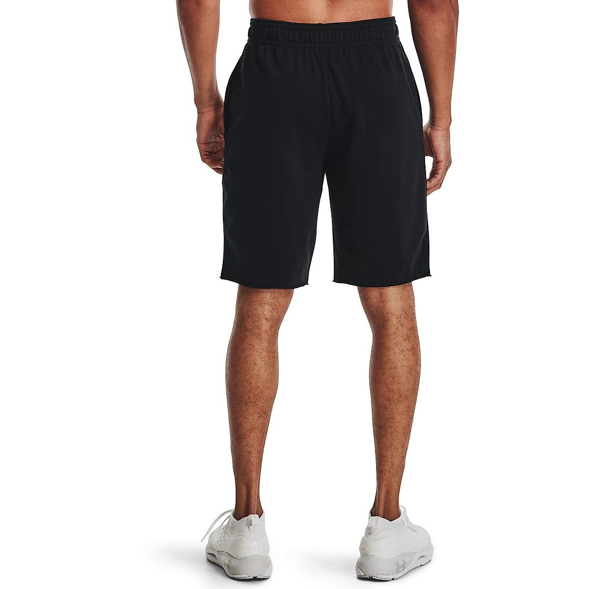 Under Armour Mens Rival Terry Shorts , Black (001)/Onyx White , Large