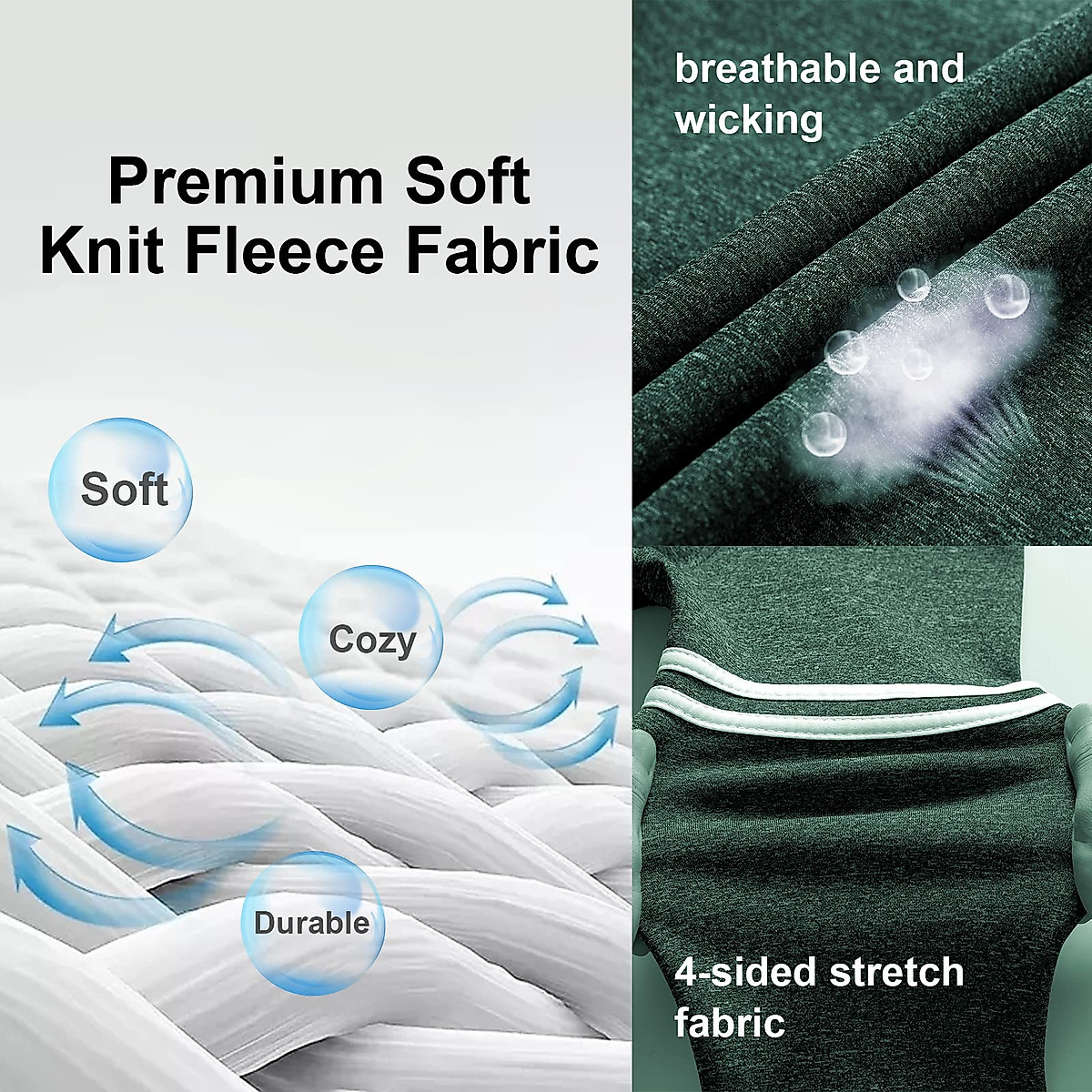 Chrisuno Men's Essentials Basic Soft Fleece Full-Zip Hoodie Lightweight Jersey Full-Zip Novelty Sweatshirt Army Green XL