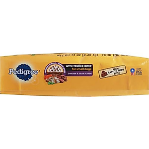 Pedigree with Tender Bites for Small Dogs Adult Dry Dog Food, Chicken and Steak Flavor, 14 lb. Bag