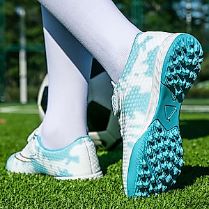 YASOWIN Kids Turf Soccer Shoes Boys Girls Youth Football Shoes Athletic Outdoor/Indoor Soccer Shoes Cleats (Toddler/Little Kid/Big Kid)