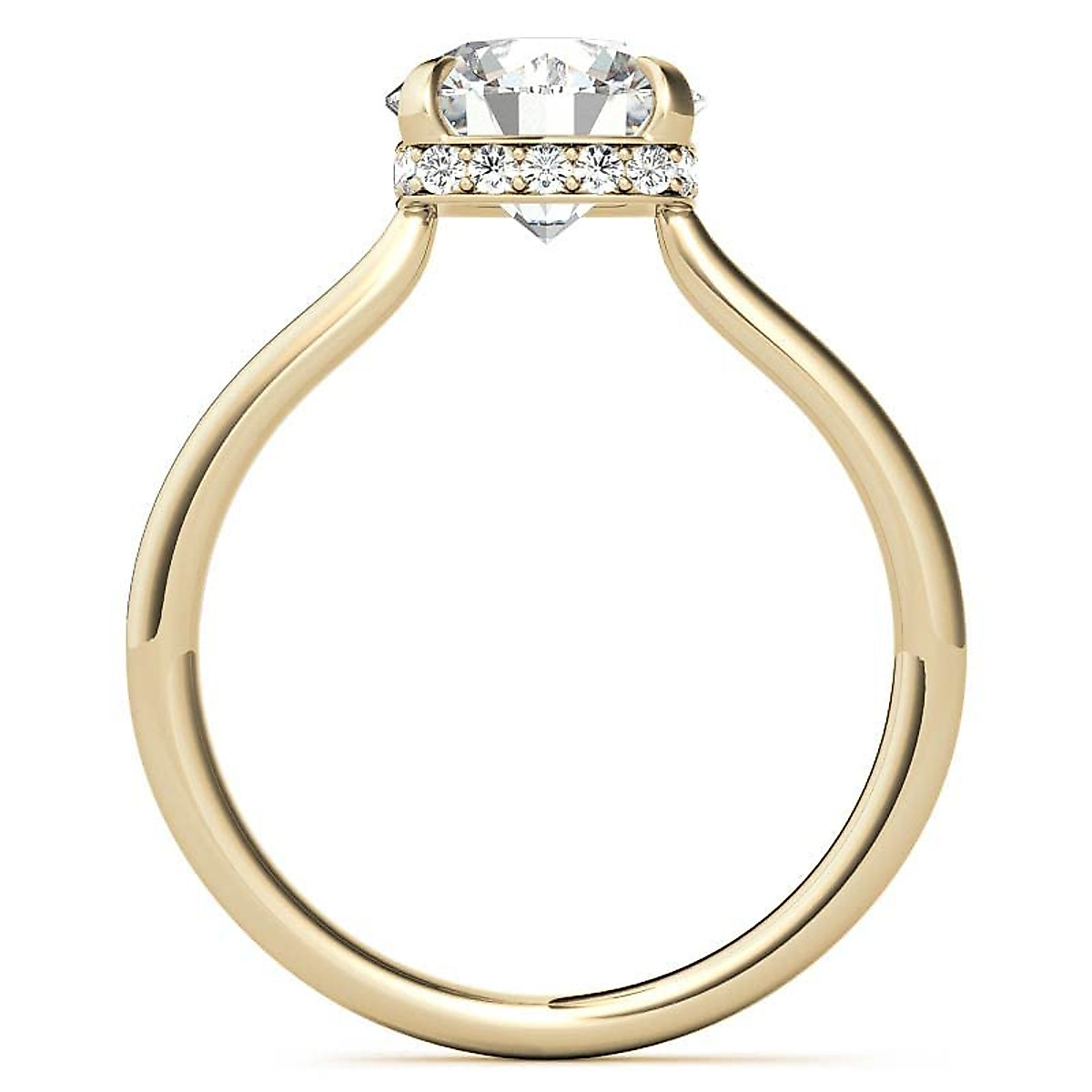 10K Solid Yellow Gold Handmade Engagement Ring 1.50 CT Round Cut Moissanite Diamond Solitaire Wedding/Bridal Rings Set for Women/Her, Awesome Rings Gift for Wife