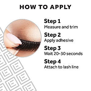 Eylure False Lashes, Definition No. 126 with Adhesive Included, 4 Pairs