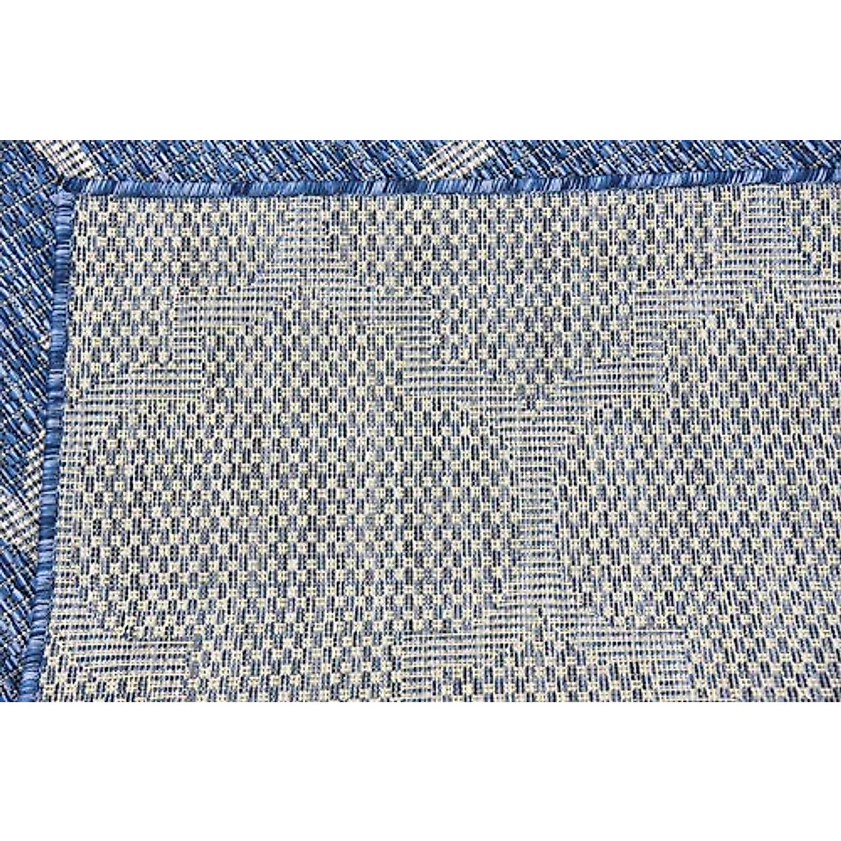 Unique Loom Trellis Collection Area Rug-Lattice Design, Moroccan Inspired for Indoor/Outdoor Décor, 4' 0" x 6' 0", Navy Blue/Gray