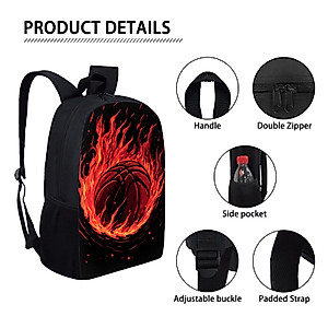 FANCOSAN Cool Basketball Pattern Kids Backpack Travel Rucksack School Bag + Lunch Box + Pencil Bag 3 Piece