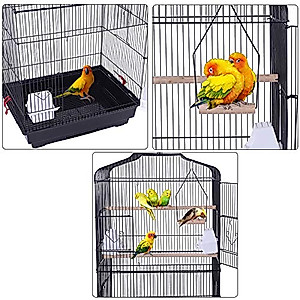 YJJT Bird House Pole Birdcages Bird Cages for Parakeets - Bird Carrier Box with Stand - Breeding Nest Perch Habitat, Slide-Out Tray, Easy to Move, for Lovebirds, Parrotlets, Swallows, 59 Inches