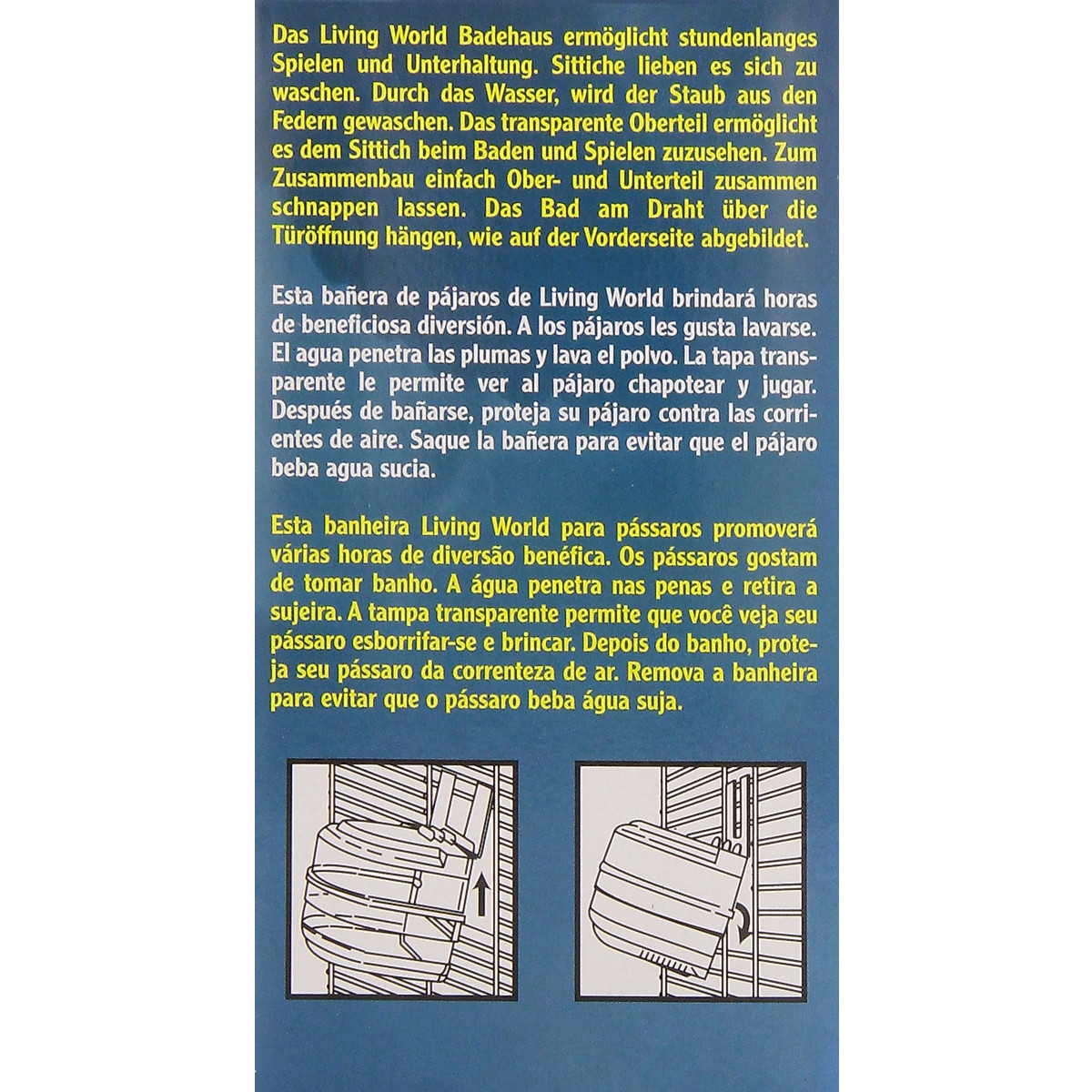 Living World Plastic Clear Bird Bath, Outside