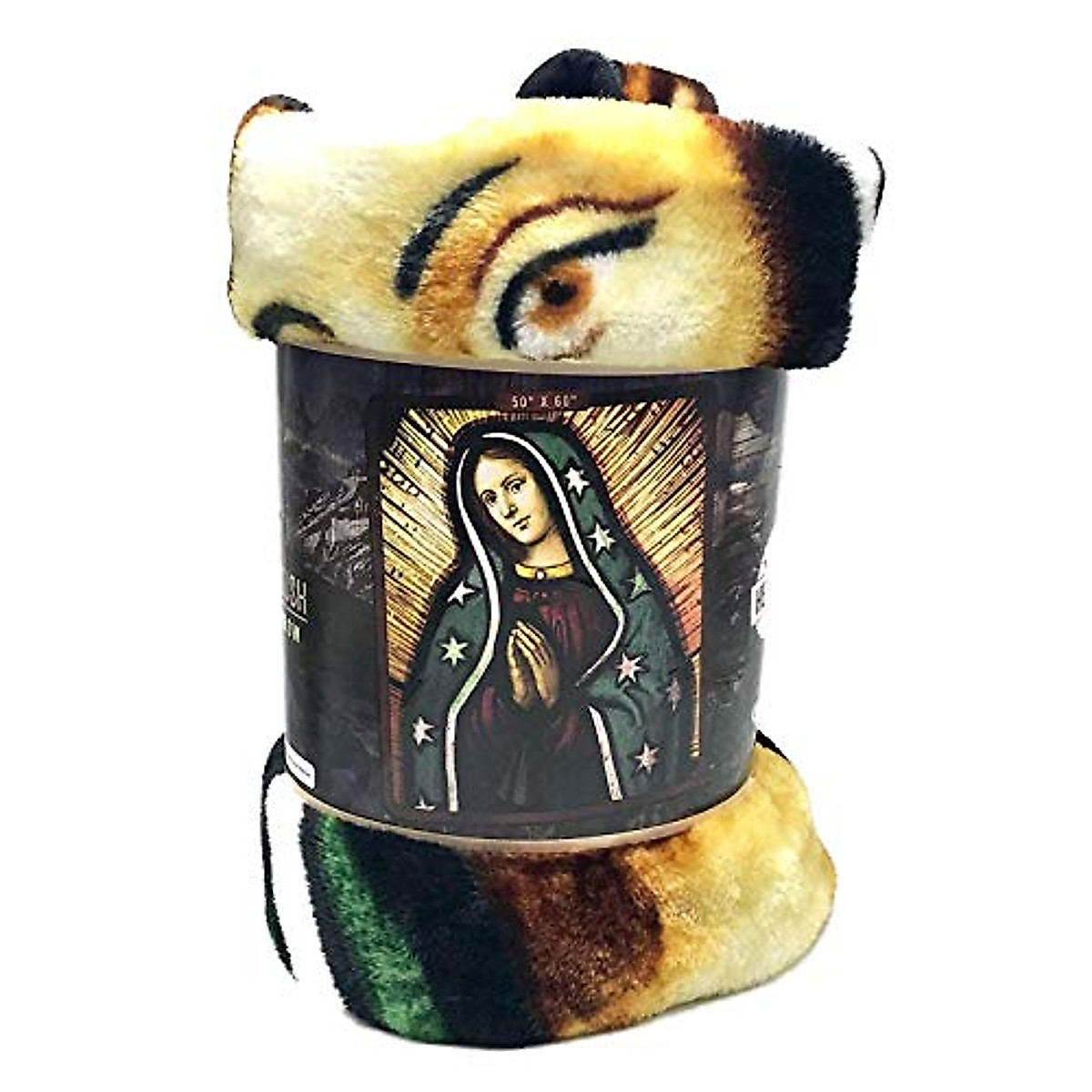 American Heritage Collection Blessed Mary Royal Plush Raschel Throw 50 x 60