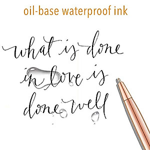 Unibene Slim Metallic Retractable Ballpoint Pens - Rose Gold, Nice Gift for Uniform Office Students Teachers Wedding Christmas, Medium Point(1 mm) 6 Pack-Black ink