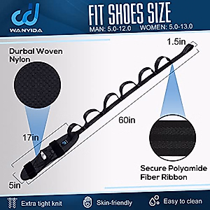 WANYIDA Foot and Calf Stretcher for Plantar Fasciitis, Achilles Tendonitis, Heel Spurs, Drop Foot. Yoga Stretching Strap for Leg, Thigh and Hamstring (Black)