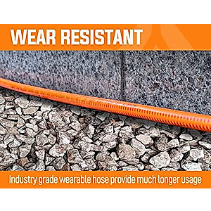 YAMATIC Pressure Washer Hose 50 ft Anti-Kink Flexible, Extension Power Washer Hose 3200 PSI X 1/4", M22 to 3/8" Quick Connect Couplers for Replacement (PU Wear-Resistant Jacket)