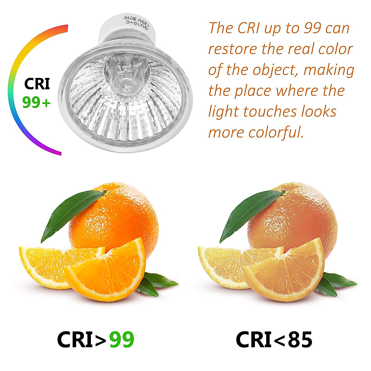 qinghemengxia GU10 Halogen Bulb 120v 50w Halogen Light Bulbs, 2800k Warm White gu10 Dimmable for Track Light Bulbs Glass Cover for Range Hood Light Bulbs Pack of 6