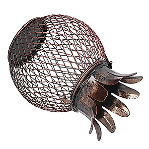 Ladieshow Wine Cork Container, Iron Pineapple Shaped Wine Bottle Cork Storage Box Ornament for Home Bar Decoration Holder Brown