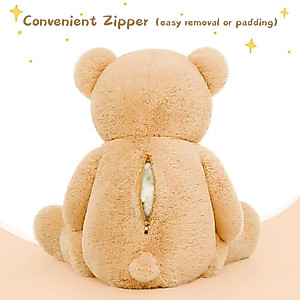 Muiteiur Giant Teddy Bear Stuffed Animal Cute Mommy and Baby Bear Teddy Bear Baby Shower Plush Toy for Kids Boys Girls Great Gift for Christmas Valentines Day Party 40inch,Light Brown