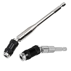 Saipe 2pcs Pivot Drill Bit Holder Set 1/4" Hex Pivoting Bit Tip Holder Quick Release Magnetic Screwdriver Bit Holder Screw Drill Tip Extension Rod for Tight Spaces or Corners, 88mm and 145mm Length