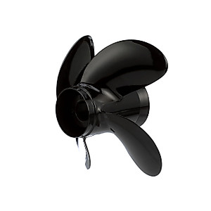 Quicksilver 8M8027511 Nemesis 4-Blade Aluminum Propeller - 10.6" diameter x 12" pitch, Right Hand Rotation, 40-60 HP Mercury, Black Finish