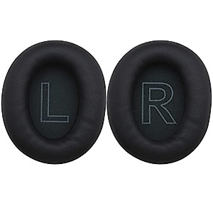 Micro Traders 1 Pair Earpads Ear Cushions Protein Leather Replacement Repair Parts Compatible with Anker Soundcore Life Q20 Q20BT Wireless Headphones Black