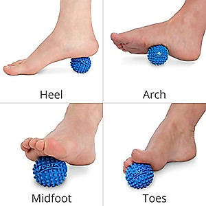Body Back Foot Star Massager Ball and Plantar Fasciitis Roller - Soothe Foot Stress, Discomfort, Aches, & Tightness (2-Inch, Blue)