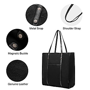 BRIRT Tote Bag for Women Large Canvas Simple Vintage Shoulder Bag Genuine Leather Retro Handbags