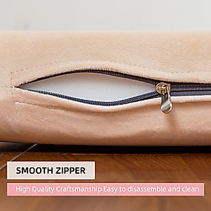 LUXMARS Glider Rocker Replacement Cushions with Storage, 5 PCS, Soft Velvet Cotton Thickened Washable, Universal for Glider Rocking Chairs Beige