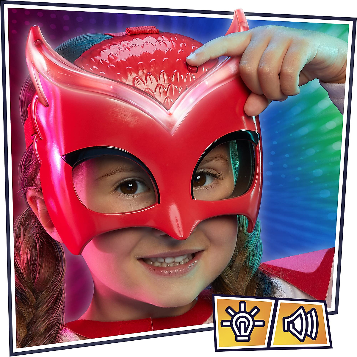PJ Masks Owlette Deluxe Mask Set, Preschool Superhero Dress-Up Toy with Light-up Mask and Owl Wings Accessory for Kids Ages 3 and Up