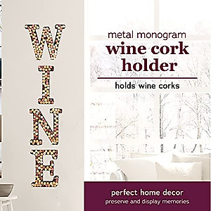 Metal Wine Cork Holder | Modern Wine Gifts, Best Housewarming Gifts, Bar Decor for Home | Home Decor (Wine)