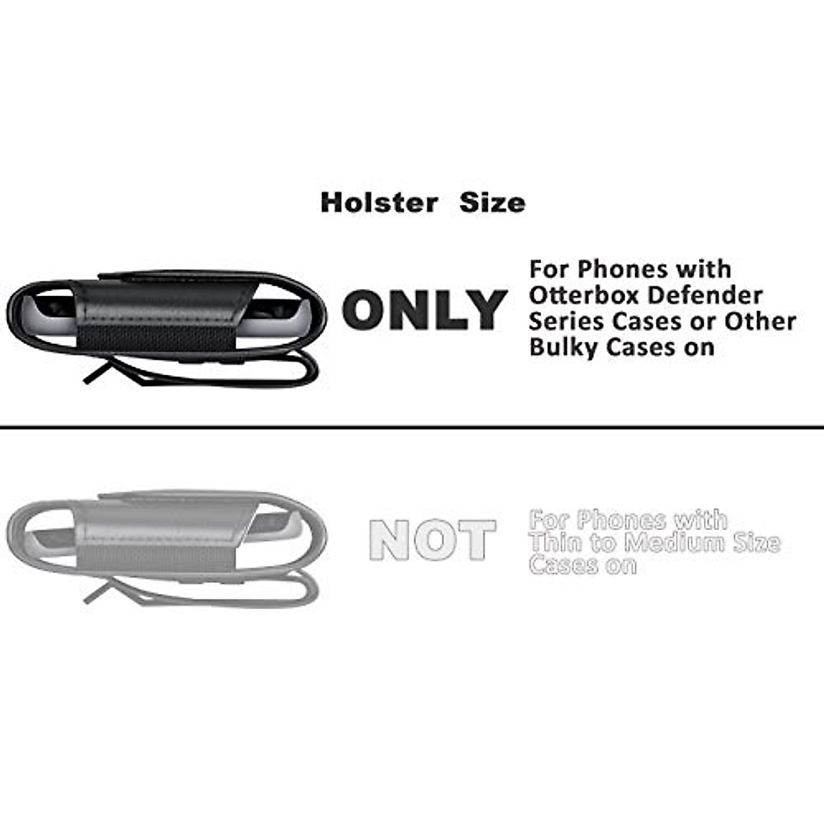 DeBin Cell Phone Case for iPhone SE, iPhone 8, 7, 6s, 6 Premium Leather Belt Holster Case with Belt Clip Carrying Pouch Cover for Men Women (Fits iPhone with Otterbox Case on) Black