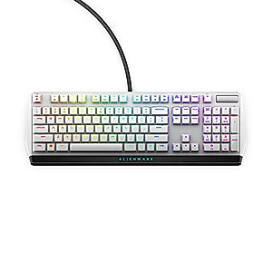 New Alienware Low-Profile RGB Gaming Keyboard AW510K Light, Alienfx Per Key RGB Lighting, Media Controls and USB Passthrough, Cherry MX Low Profile Red Switches, Lunar light