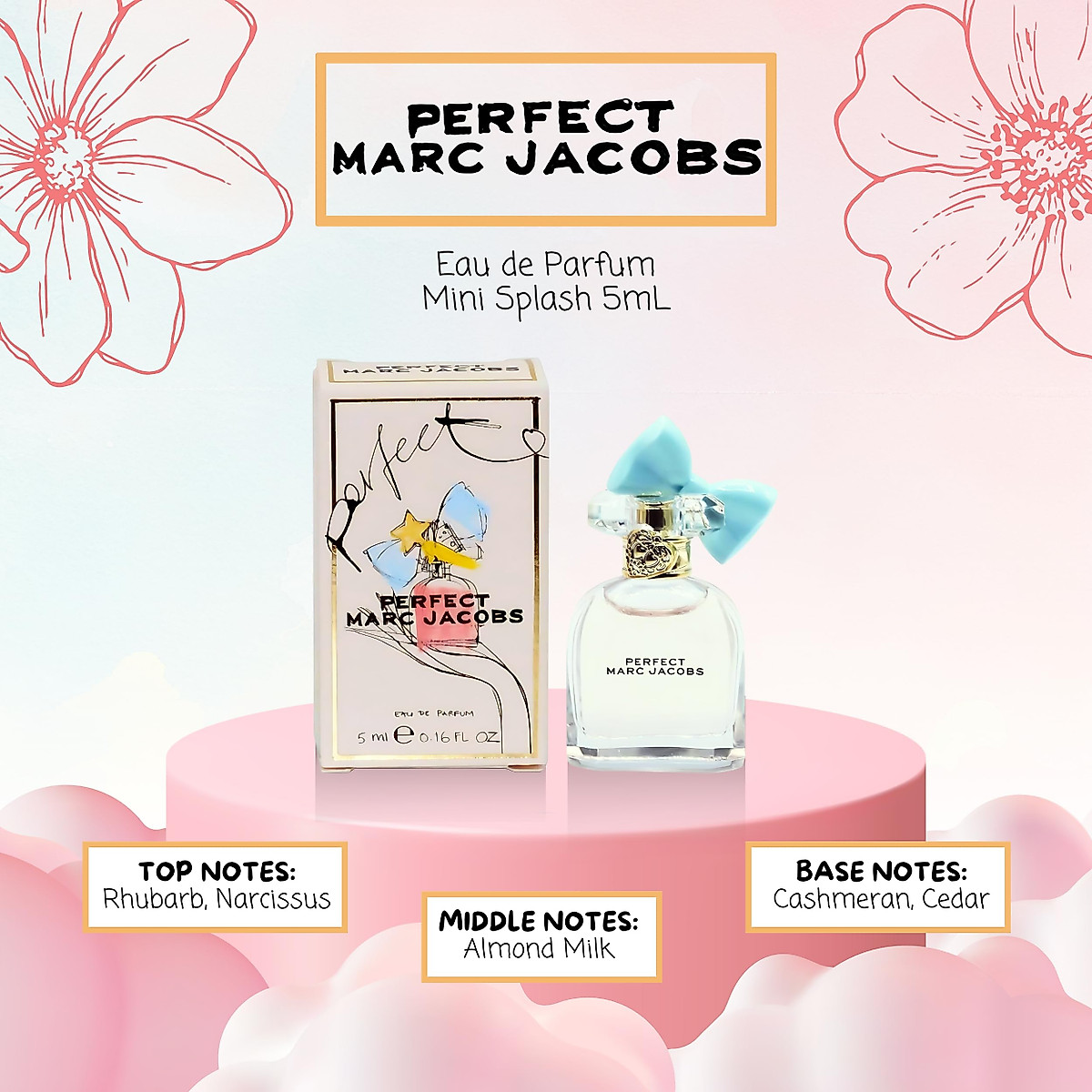Marc Jacobs Perfect Eau de Parfum Mini Splash, 0.16 Ounce