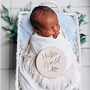 CHUNGEL Cotton Muslin Baby Blanket with Tassel，Large 47" x 47" Baby Receiving Blanket with Fringe, Boho Muslin Swaddle Blanket with Fringe, Nursery Decor Throw or Nursing Fringed Blankets (White)