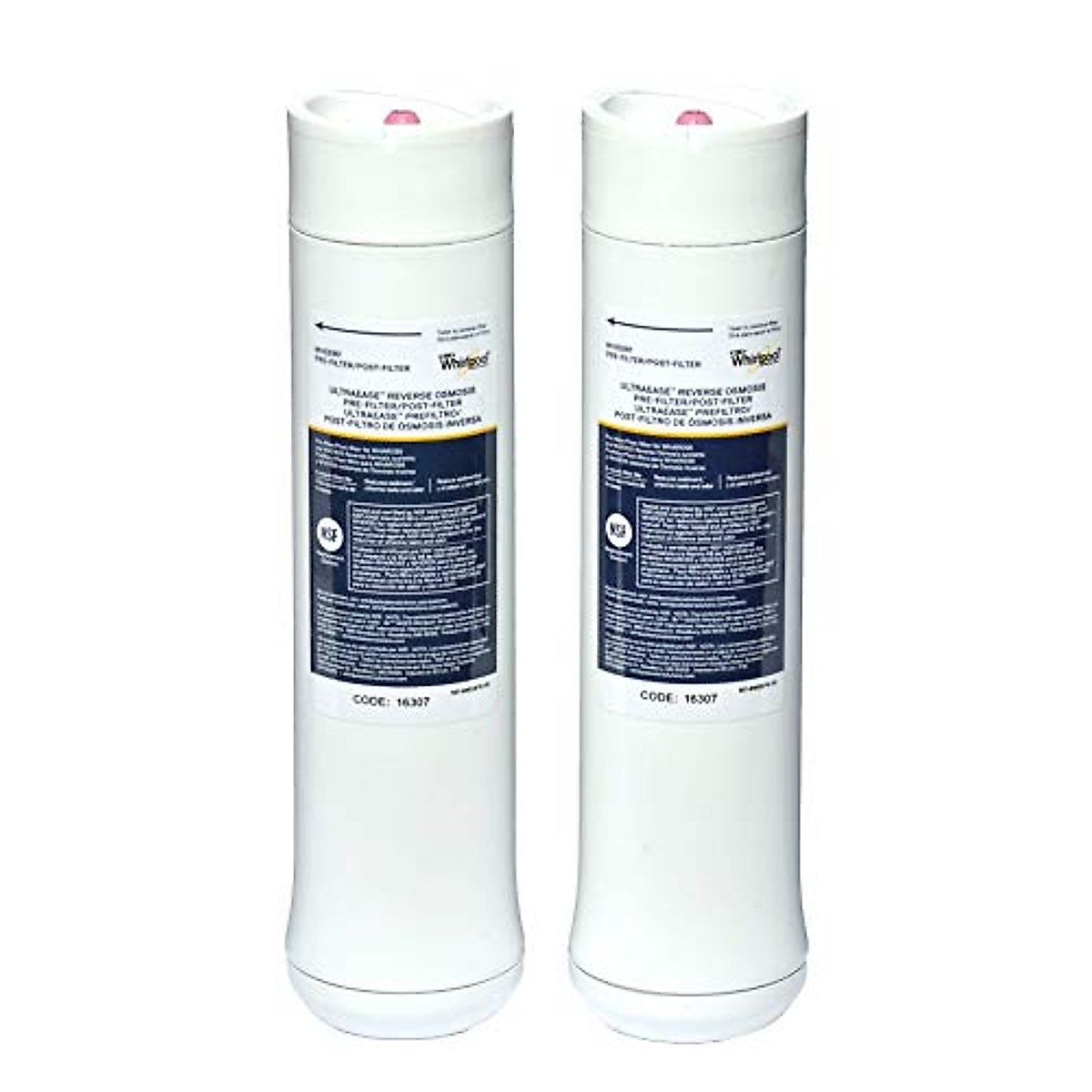 Whirlpool WHEERF Replacement Water Filter Cartridges White, 9.8 x 2.5 x 2.5 inches & Frigidaire EPTWFU01 Water Filtration Filter, 1 Count, White
