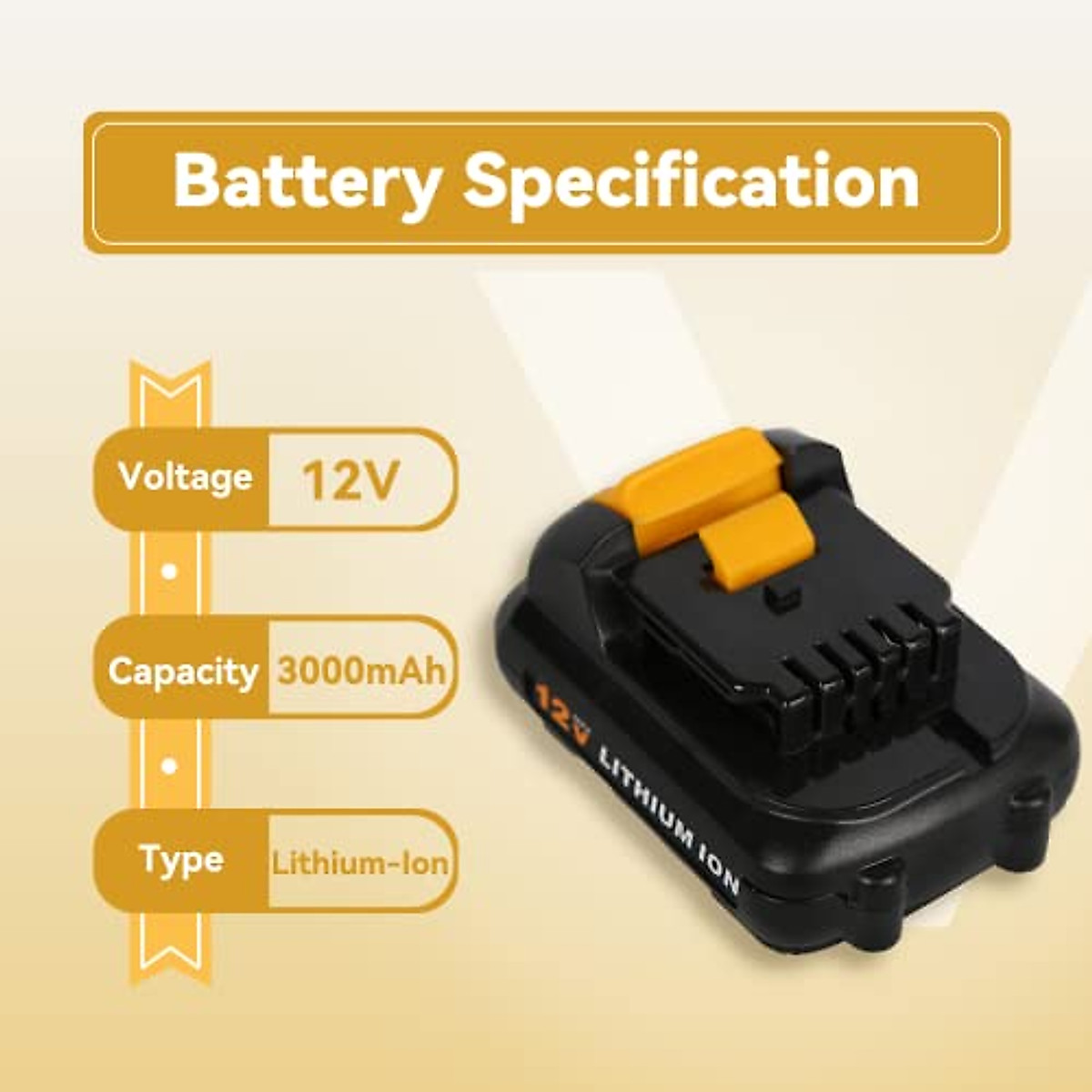 PDstation 2Pack DCB120 Battery 3000mAh Replacement for Dewalt 12V Max Batteries Compatible with Dewalt 12V Battery Lithium Ion Power Tools DCB120 DCB123 DCB127 DCB122 DCB124 DCB121 DCB126