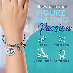 Figure Skating Bracelet, Ice Skating Jewelry, Ice Skate Believe In Yourself & You Will Be Unstoppable Charm Bracelet - Figure Skating Gifts